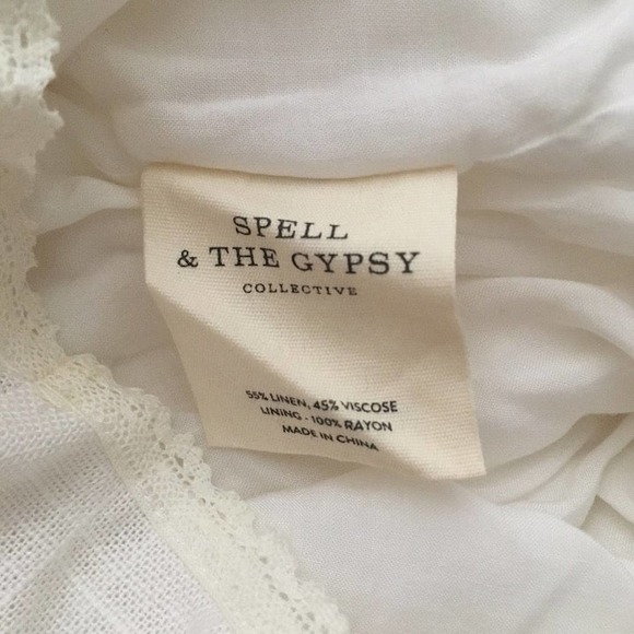 Spell | Pants & Jumpsuits | Spell Milla Romper White Linen Blend Off ...